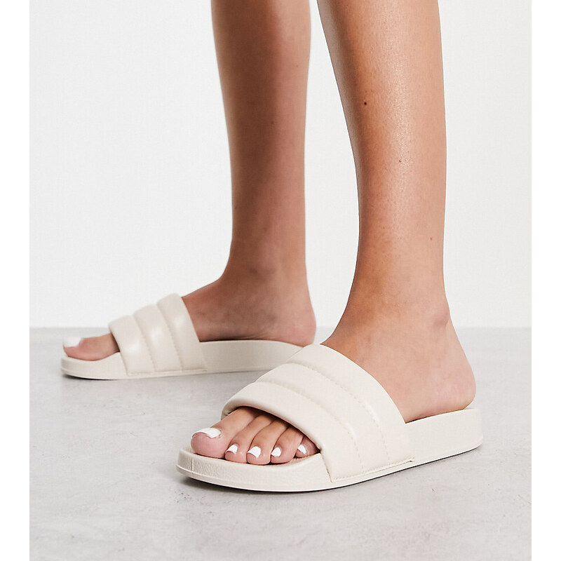 Truffle Collection - Sliders da piscina beige a pianta larga-Neutro ...