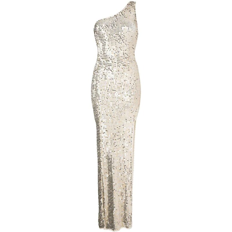 Retrofete Abito Askala monospalla con paillettes - Oro - Stileo.it