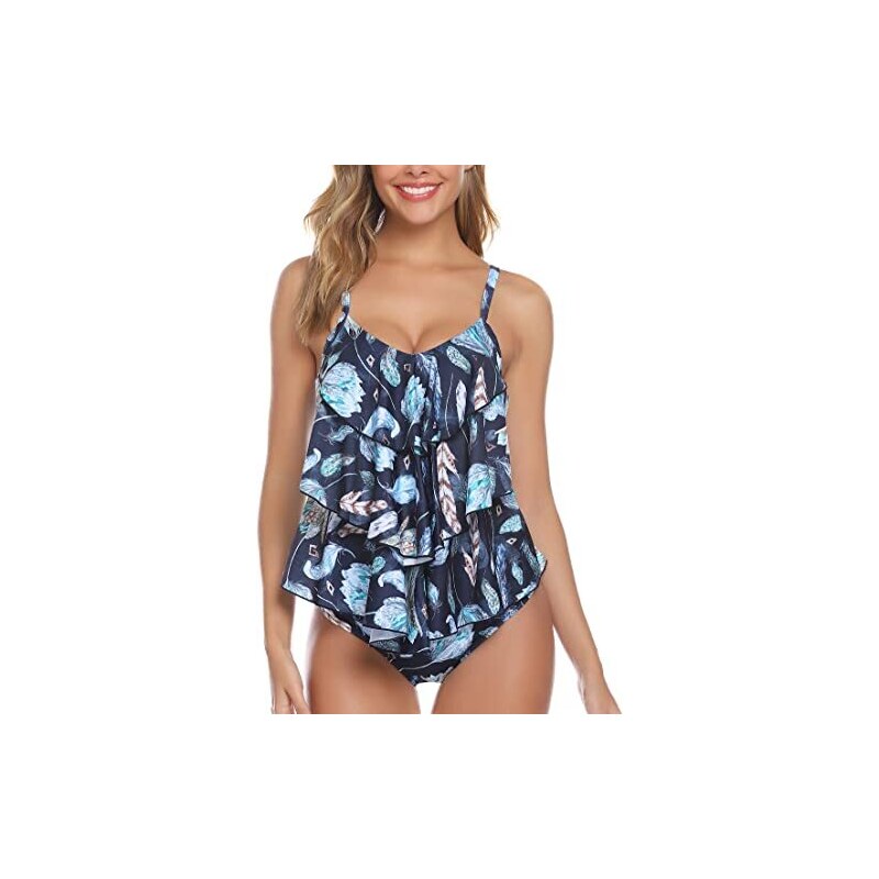 Wayleb Tankini Donna Mare Costume da Bagno Donna Costumi Piscina Donna Costume Donna Due Pezzi ...