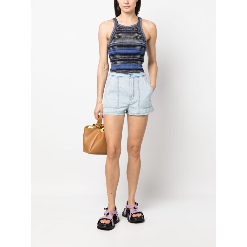 Marni Shorts denim con ricamo - Blu - Stileo.it
