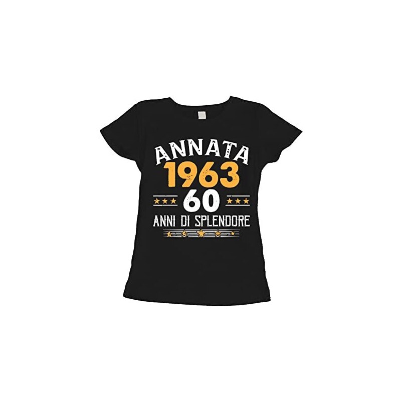 fashwork Maglietta Donna Idea Regalo Compleanno Annata 1963 60 Anni di ...