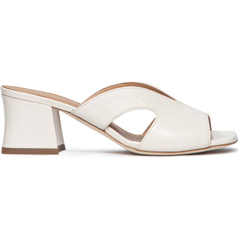 Gianmarco Sorelli sabot in pelle bianca con tacco-35 - Stileo.it