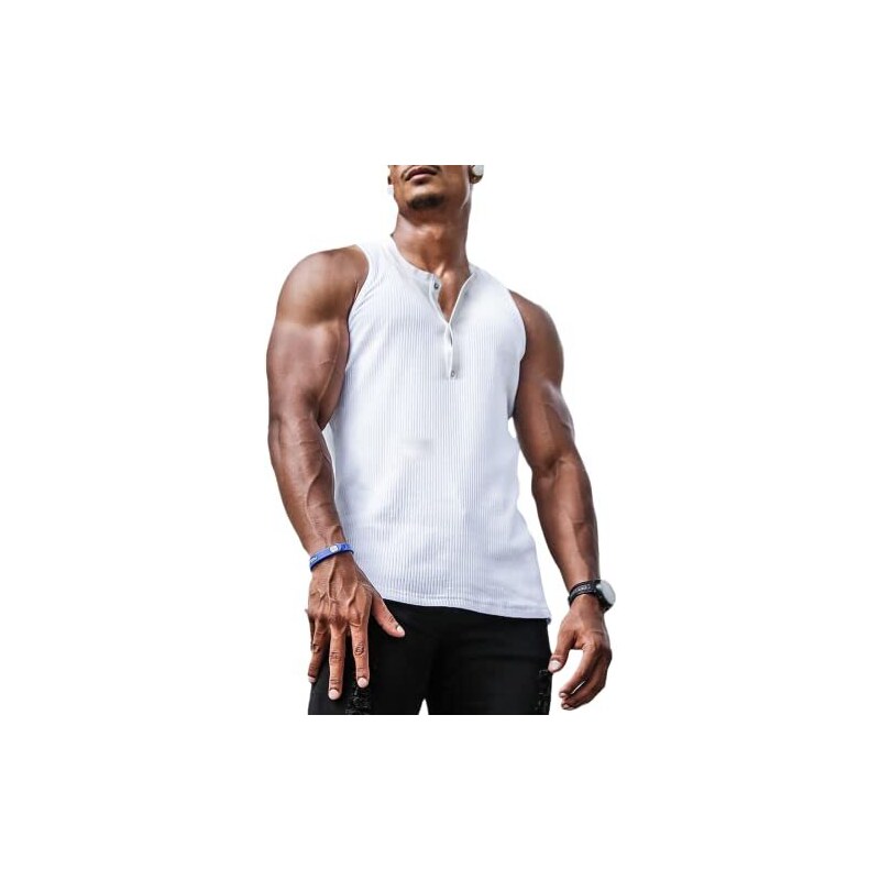 PUCEK Canotte Senza Maniche Da Uomo Estate a Colori Solidi Sport Gust ...