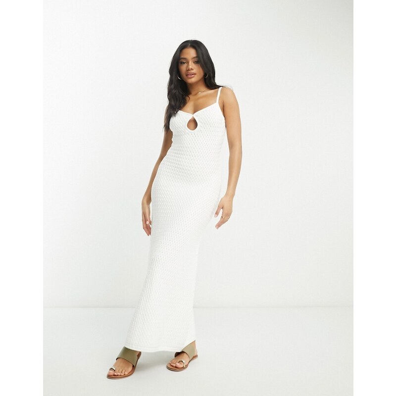 Hugo Red HUGO - Sbasky - Vestito lungo aderente in maglia bianca-Bianco ...