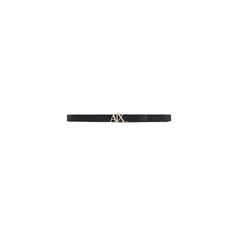 ARMANI EXCHANGE Gold Ax Buckle Reversible hinge belt, cintura, - Stileo.it