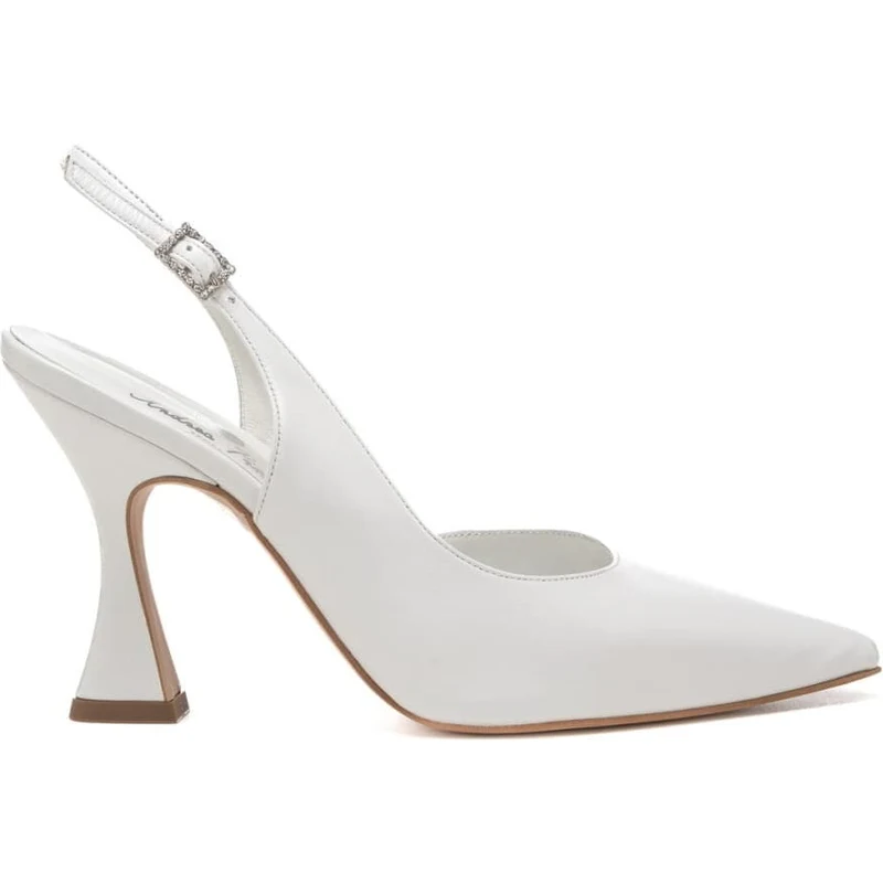Andrea Pinto scarpe sposa chanel in pelle bianca con tacco alto e ...