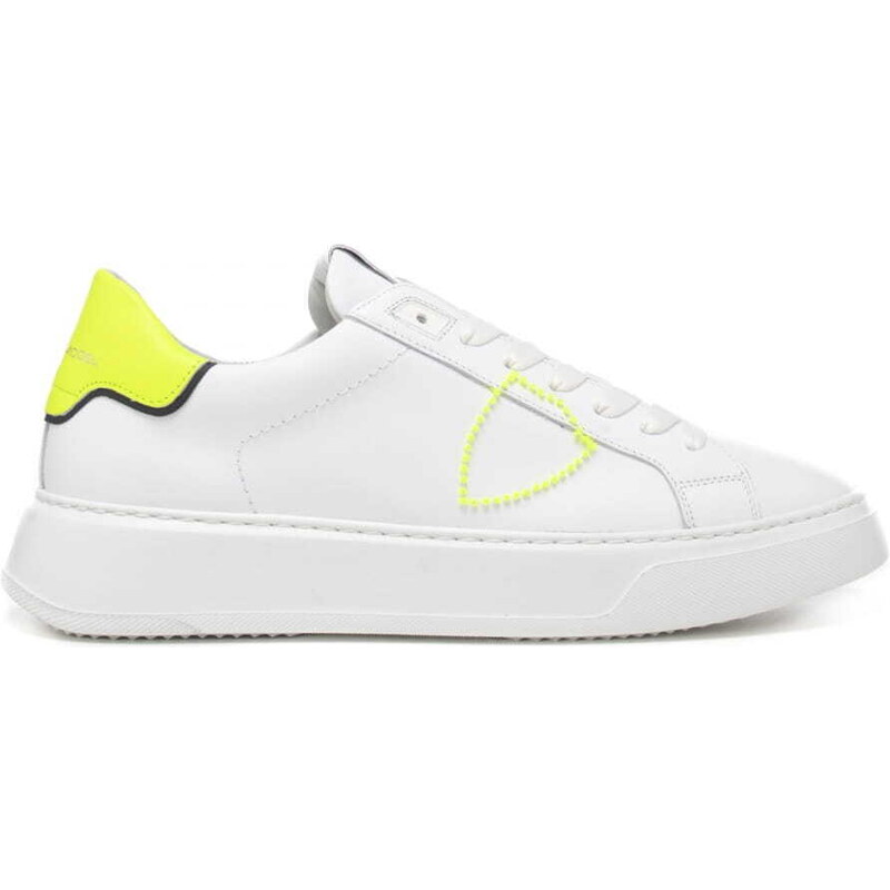 Philippe Model sneakers uomo bianche in pelle con logo laterale e ...