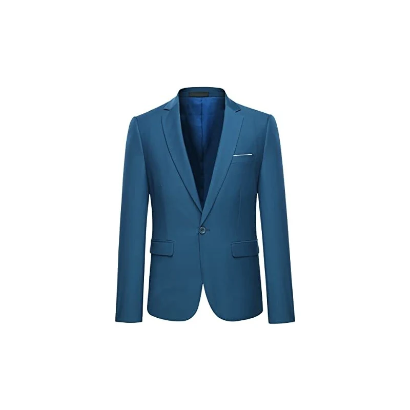Allthemen Blazer da Uomo Slim Fit con Un Bottone Tinta Unita Giacca da ...