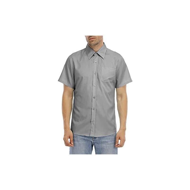 DSGSANO Camicia Uomo Elegante Manica Corta Slim Fit Camicia Formale ...