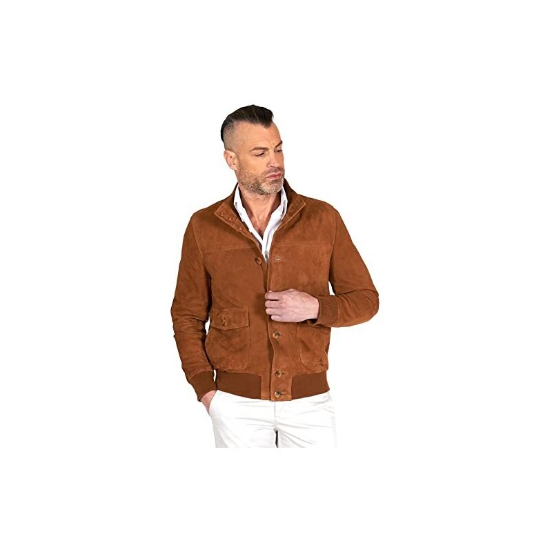 D'Arienzo Bomber in Pelle Uomo Cuoio Cognac Renna Camoscio Giacca ... D'Arienzo Bomber in Pelle Uomo Cuoio Cognac Renna Camoscio Giacca ...