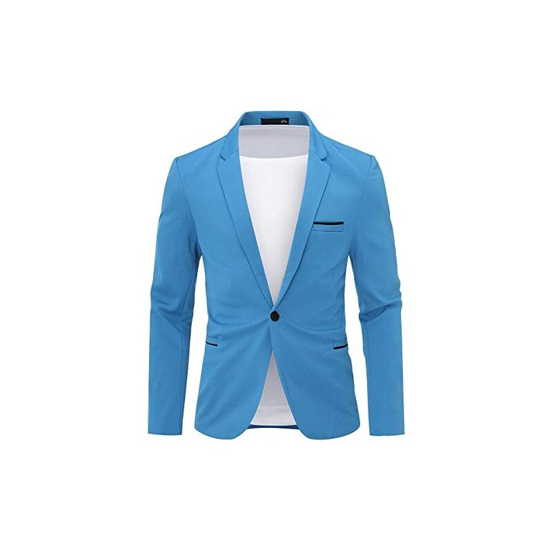 YOUTHUP Giacca da Uomo Slim Fit Blazer 1 Bottone Monopetto Formale ...