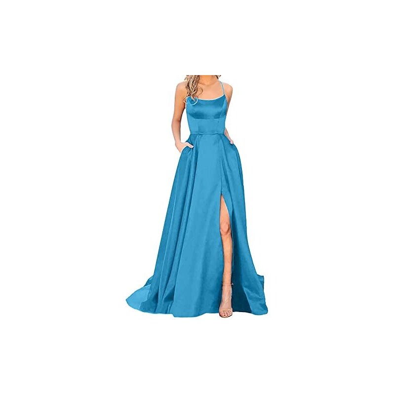 BKSCAYXS Abito da donna rockabilly, abito avvolgente in raso, elegante ...