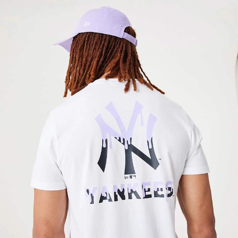 New Era T-Shirt New York Yankees MLB Drip Logo bianca - Stileo.it