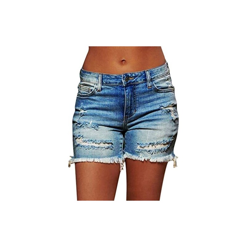 Keerlonno Shorts Jeans Donna Larghi Tinta Unita Shorts Bermuda Curvy Di