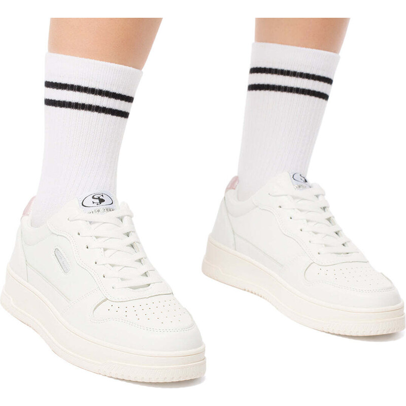 Sneakers bianche da donna con dettagli traforati Swish Jeans - Stileo.it