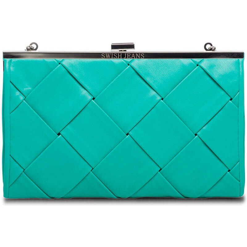 Clutch azzurra effetto intrecciato Swish Jeans Dana - - Stileo.it