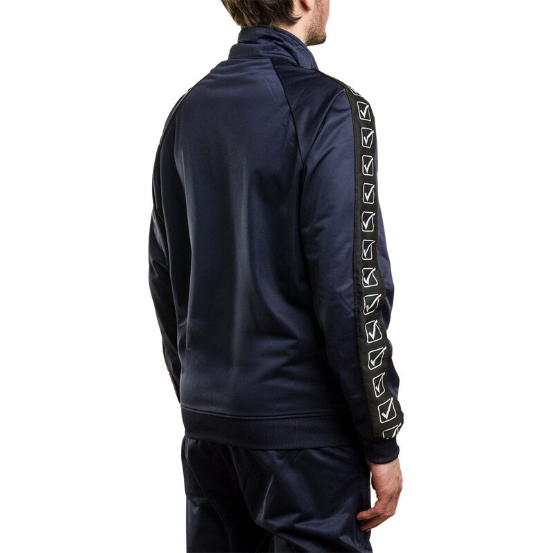 Giacca da tuta in tricot blu da uomo con zip e fettuccia logata Givova ...