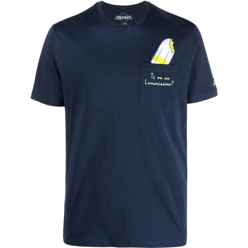 MC2 Saint Barth T-shirt con ricamo x Algida Lemonissimo - Blu - Stileo.it