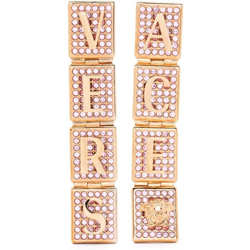 Versace Orecchini con cristalli Versace Tiles - Oro - Stileo.it