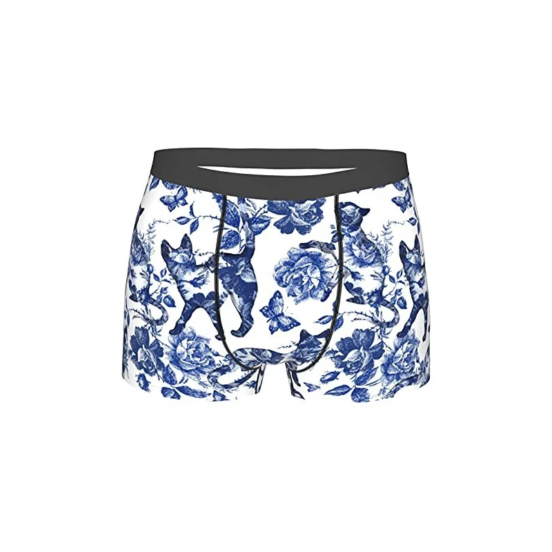 408 Fiore E Gatto Mutande Boxer da Uomo Boxer Sportivi Elastico ...