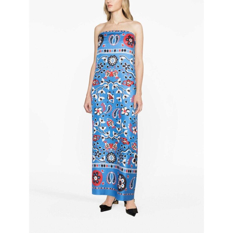 Tory Burch Abito lungo con stampa paisley - Blu - Stileo.it