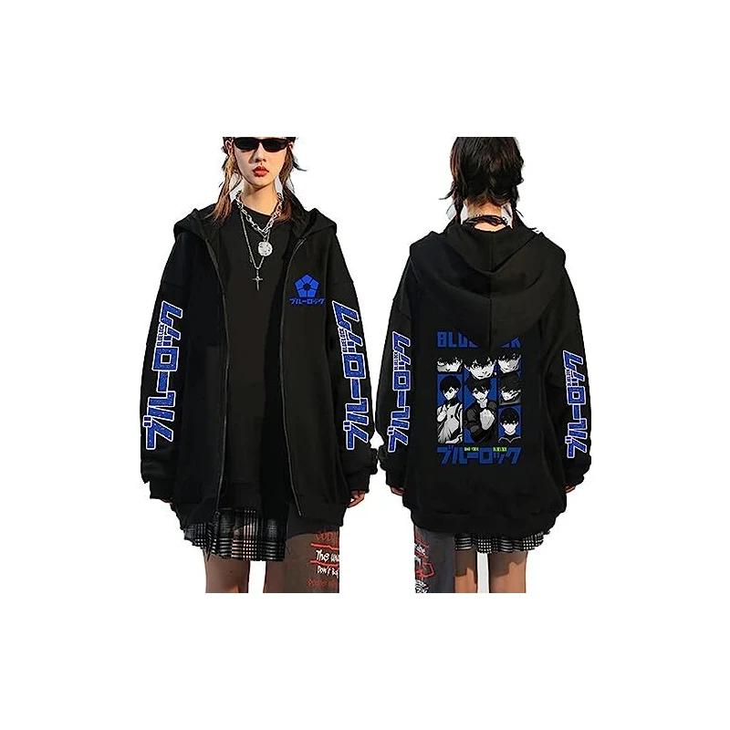 XSLGOGO Blue Lock Cosplay Cardigan Meguru Bachira Full Zip Up Hoodie ...