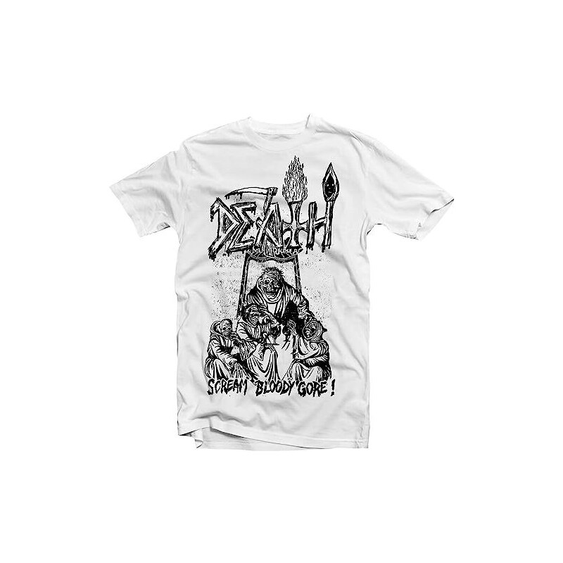 Quem Death Scream Bloody Gore Line Art White T-Shirt New! Relapse ...