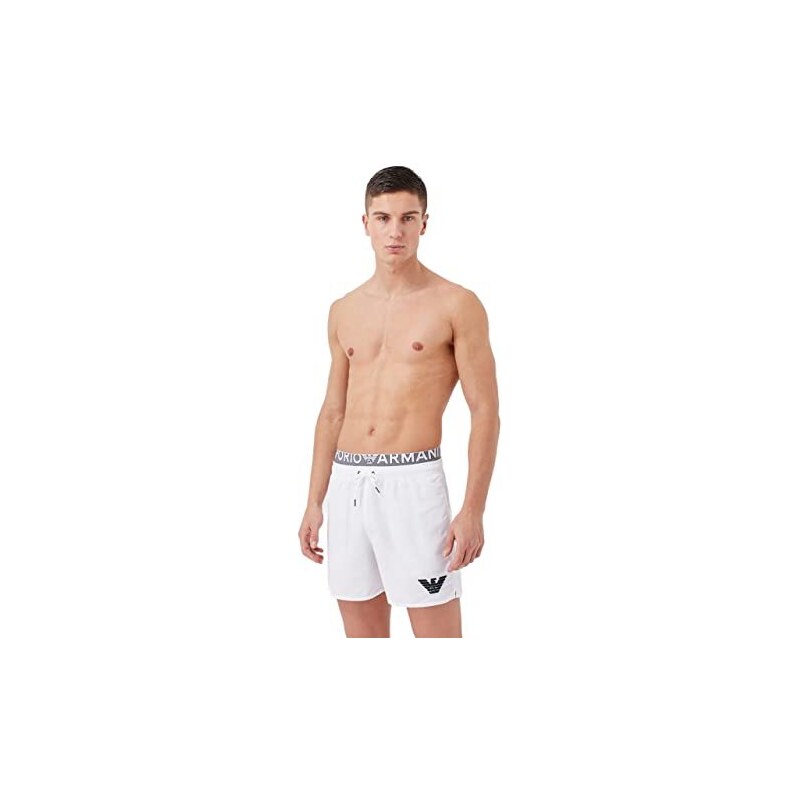 Emporio Armani Boxer Logo Band Costume Da Bagno Uomo Bianco 44 Stileoit