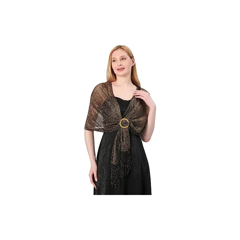 LumiSyne Donna Scialle Stola Metallici Scintillanti Con Fibbia Ad ...