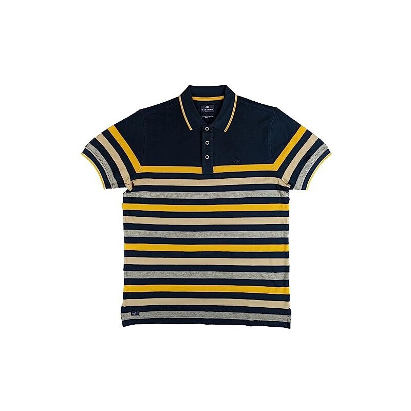 Il Granchio Polo M/M Piquet Rigato 100% Cotone Cobalto Oro Beige M ...
