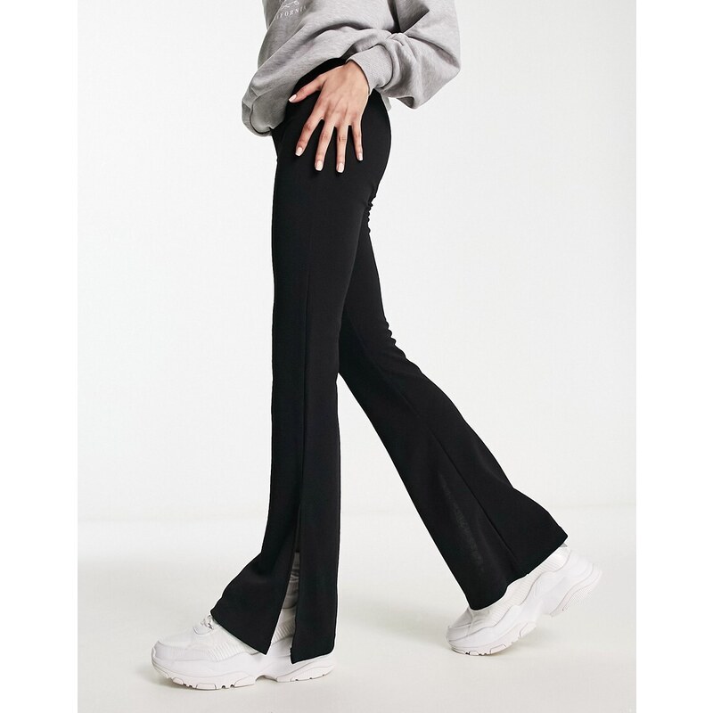 Night Addict - Namye - Leggings a zampa neri con spacco laterale-Black ...