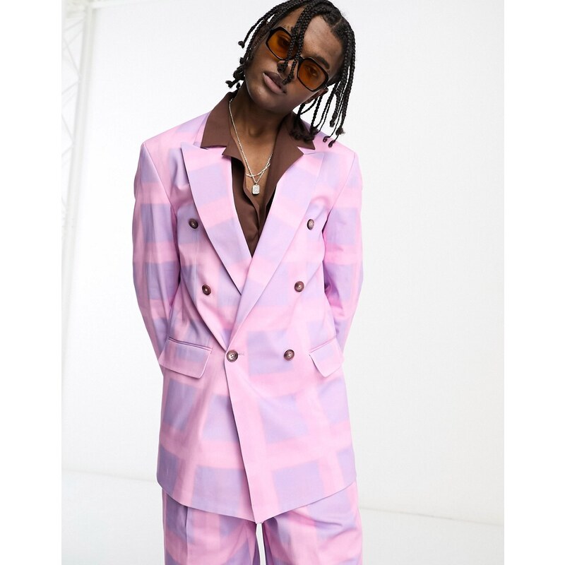 Viggo - Isco - Giacca da abito viola a quadri - Stileo.it