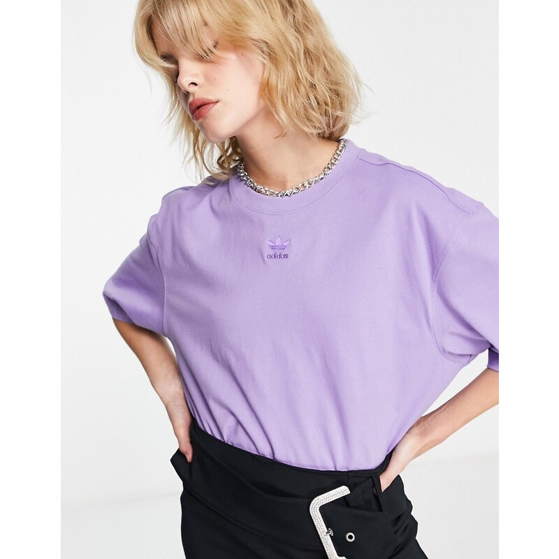 adidas Originals - Essentials - T-shirt lilla con trifoglio-Viola ...