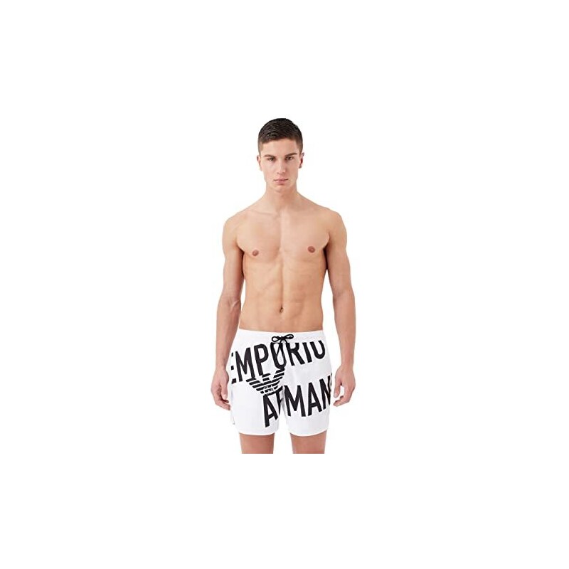Emporio Armani Boxer Bold Logo Costume Da Bagno Uomo Logo Biancooblique 46 Stileoit