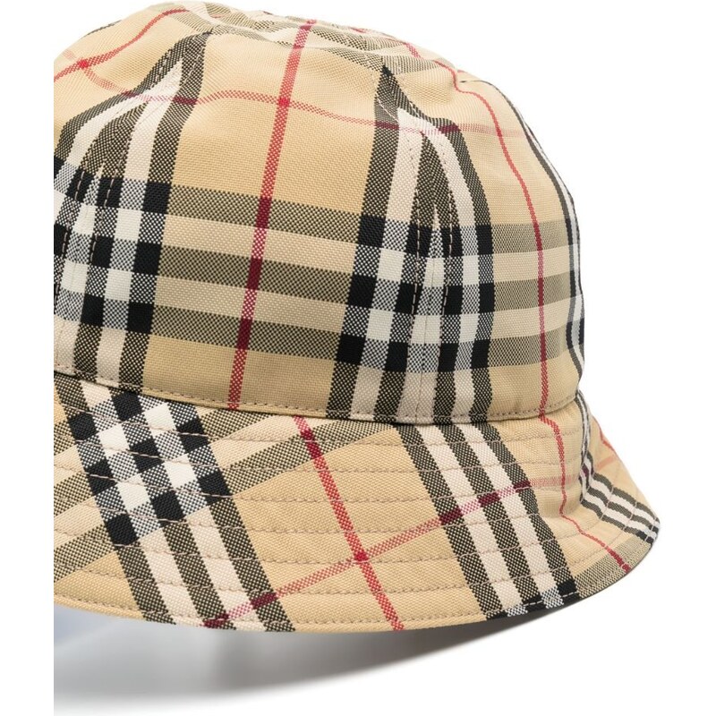 Burberry Cappello bucket a quadri - Toni neutri - Stileo.it