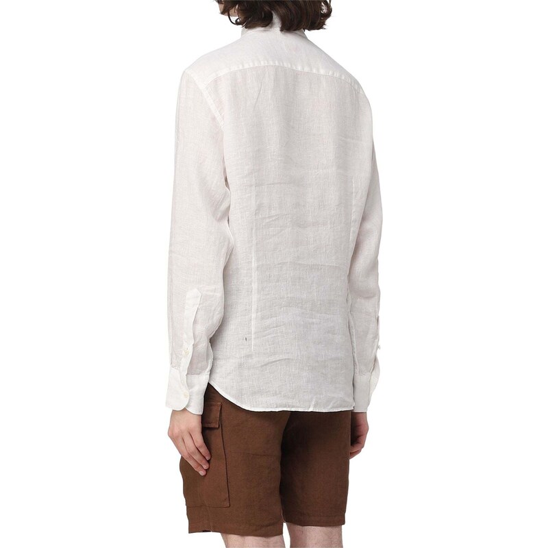 Saint Barth Camicia Uomo in lino alla coreana - Stileo.it