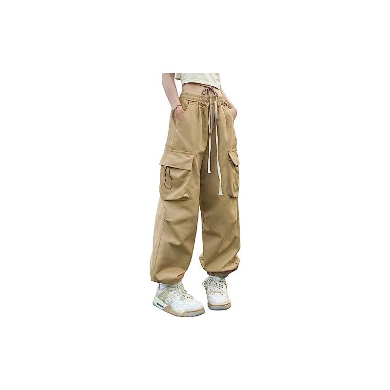 Linsennia Pantaloni Cargo Donna Taglio Rilassato Y2k Vita Alta Larghi ...