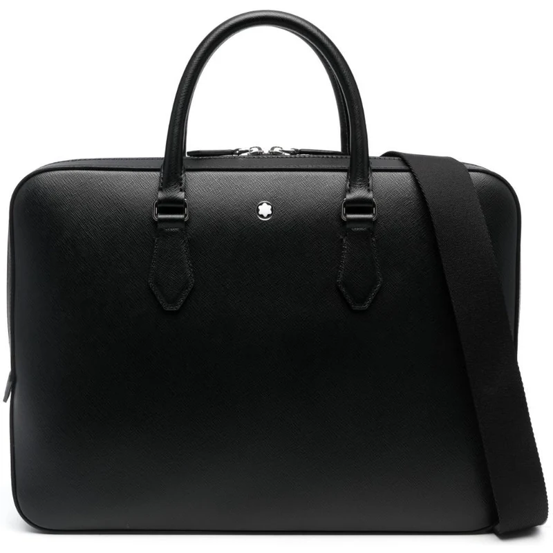 Montblanc Borsa porta pc con placca logo - Nero - Stileo.it