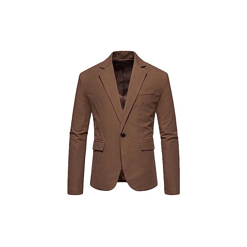 Shiyiwen Giacca in pelle da uomo, monopbottone-smoking, cappotto da ...