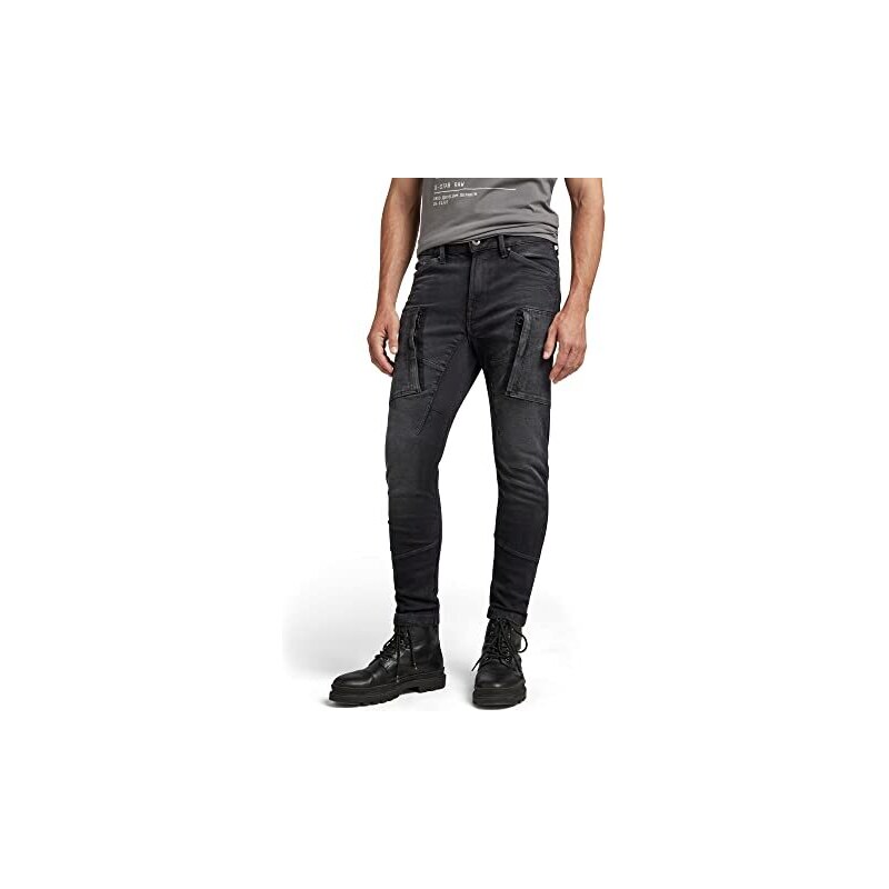 G-STAR RAW Men's Denim Cargo 3D Skinny Jeans, Grigio (worn in black onyx D22075-C910-C942), 34W ...