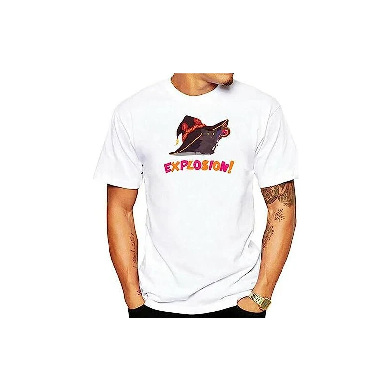 KEGO Men Tshirt Konosuba Chomusuke Explosion!!! T Shirt White L - Stileo.it