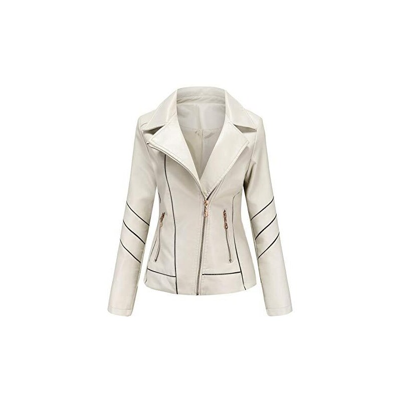 Modaworld Giacca Corta da Donna in Pelle Giacca e Tasche con Cerniera ... Modaworld Giacca Corta da Donna in Pelle Giacca e Tasche con Cerniera ...