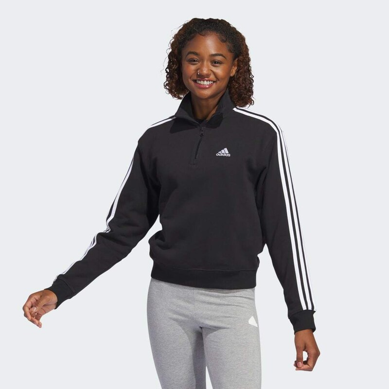 adidas Felpa Essentials 3-Stripes Quarter-Zip - Stileo.it