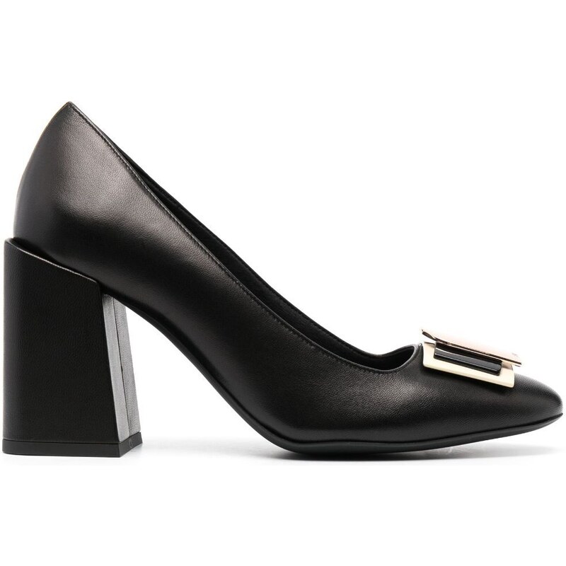 Furla Pumps Emma 90mm con placca logo - Nero - Stileo.it