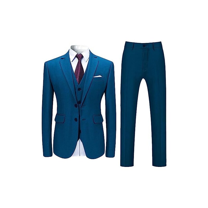 VRTUR Elegante abito da uomo in 3 pezzi con vestibilità classica ...