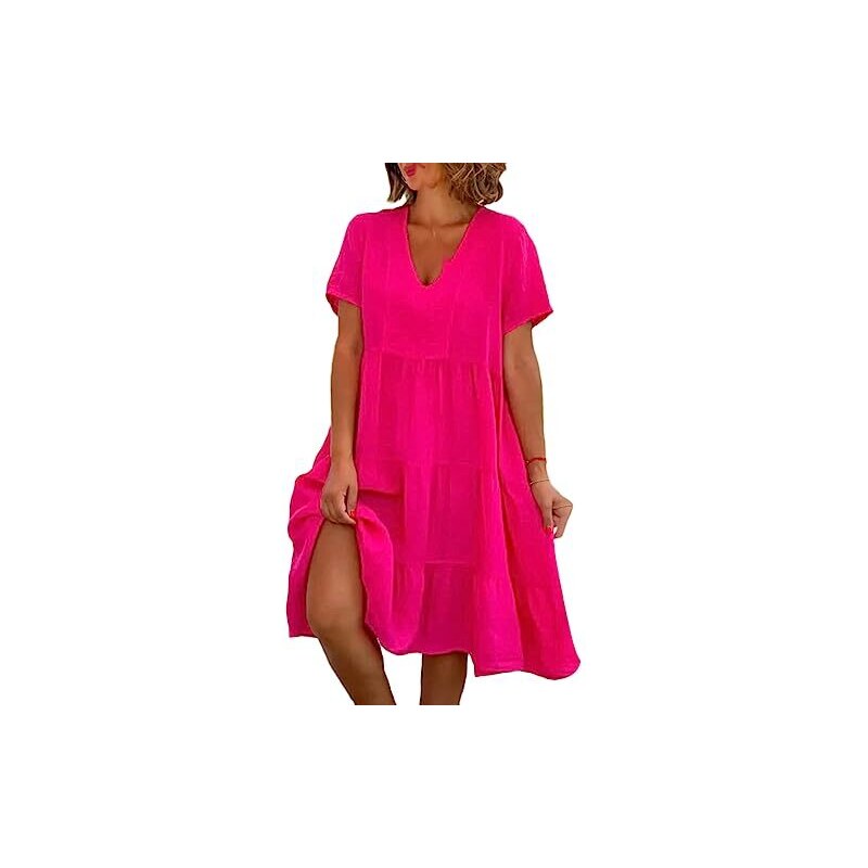 shownicer Vestiti da Donna Estivi Scollo a V Manica Corta Vestiti ...