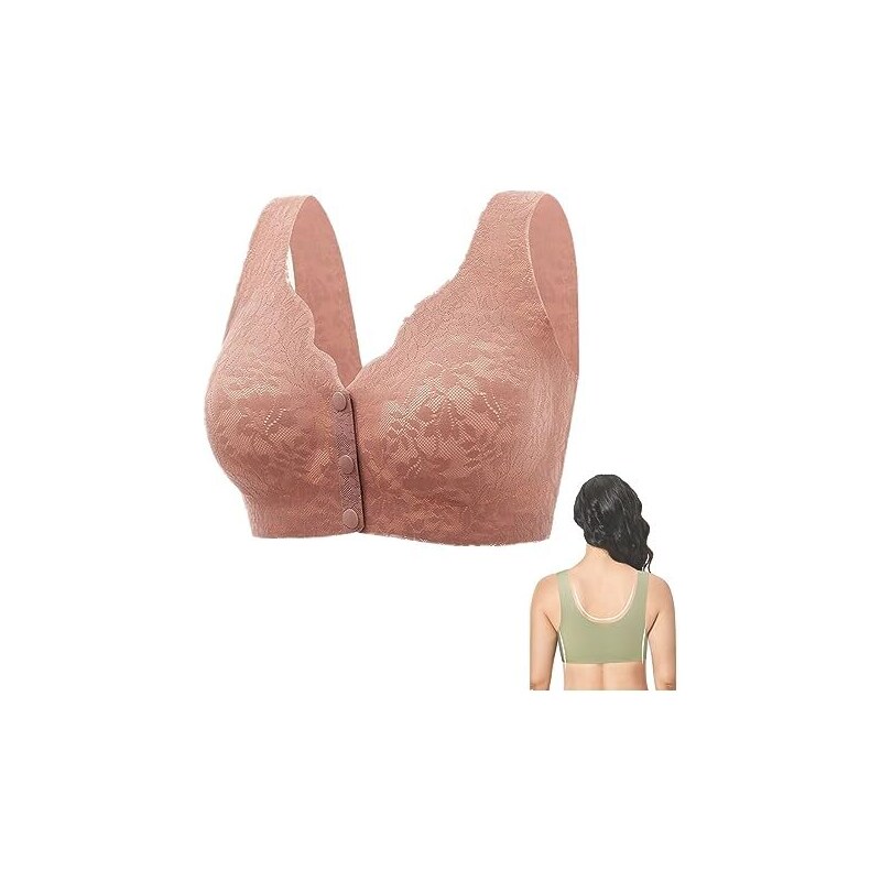 CHICNOVA Zero Feel Lace Full Coverage Front Closure Bra, Front Buckle ...
