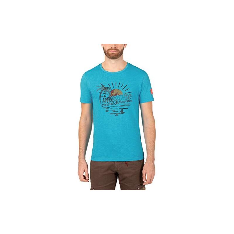Timezone Watercolor Palms T-Shirt, Blu (Cancun Blue 3741), S Uomo ...