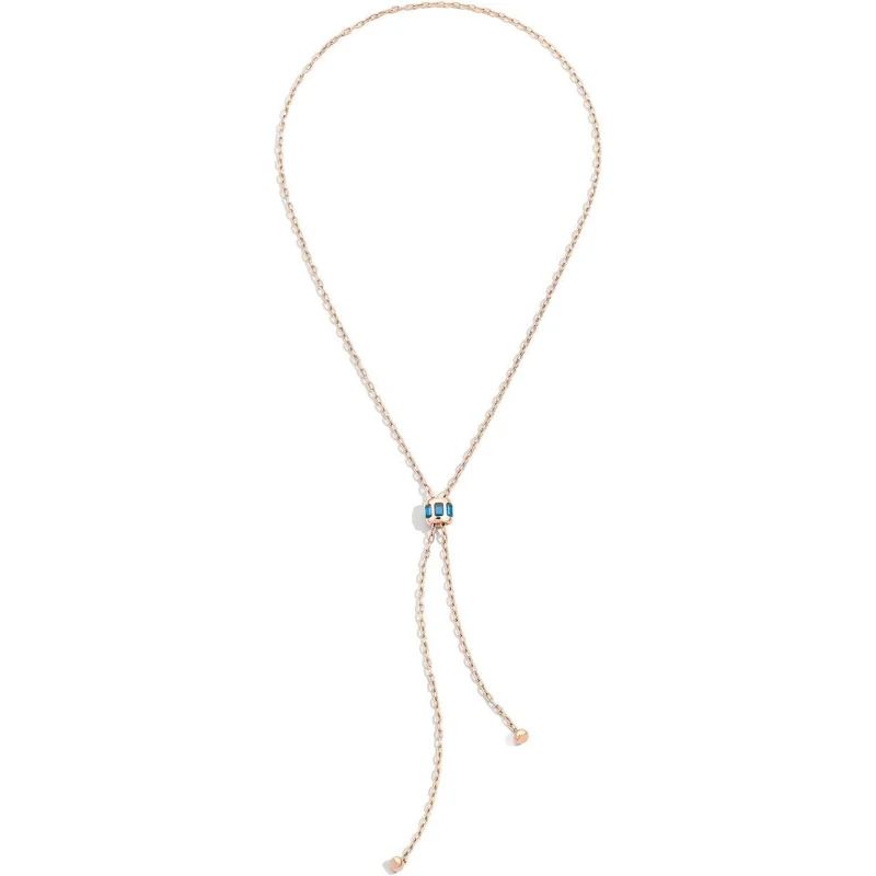 Pomellato Collana Iconica in oro rosa 18kt con diamanti - Blu - Stileo.it