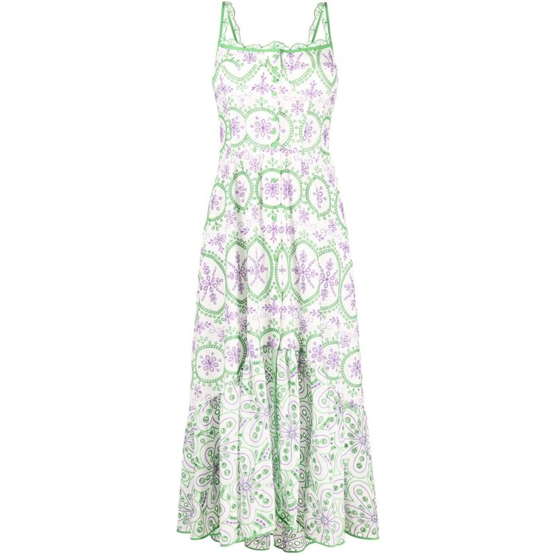 Charo Ruiz Ibiza Abito Irene in pizzo sangallo - Bianco - Stileo.it